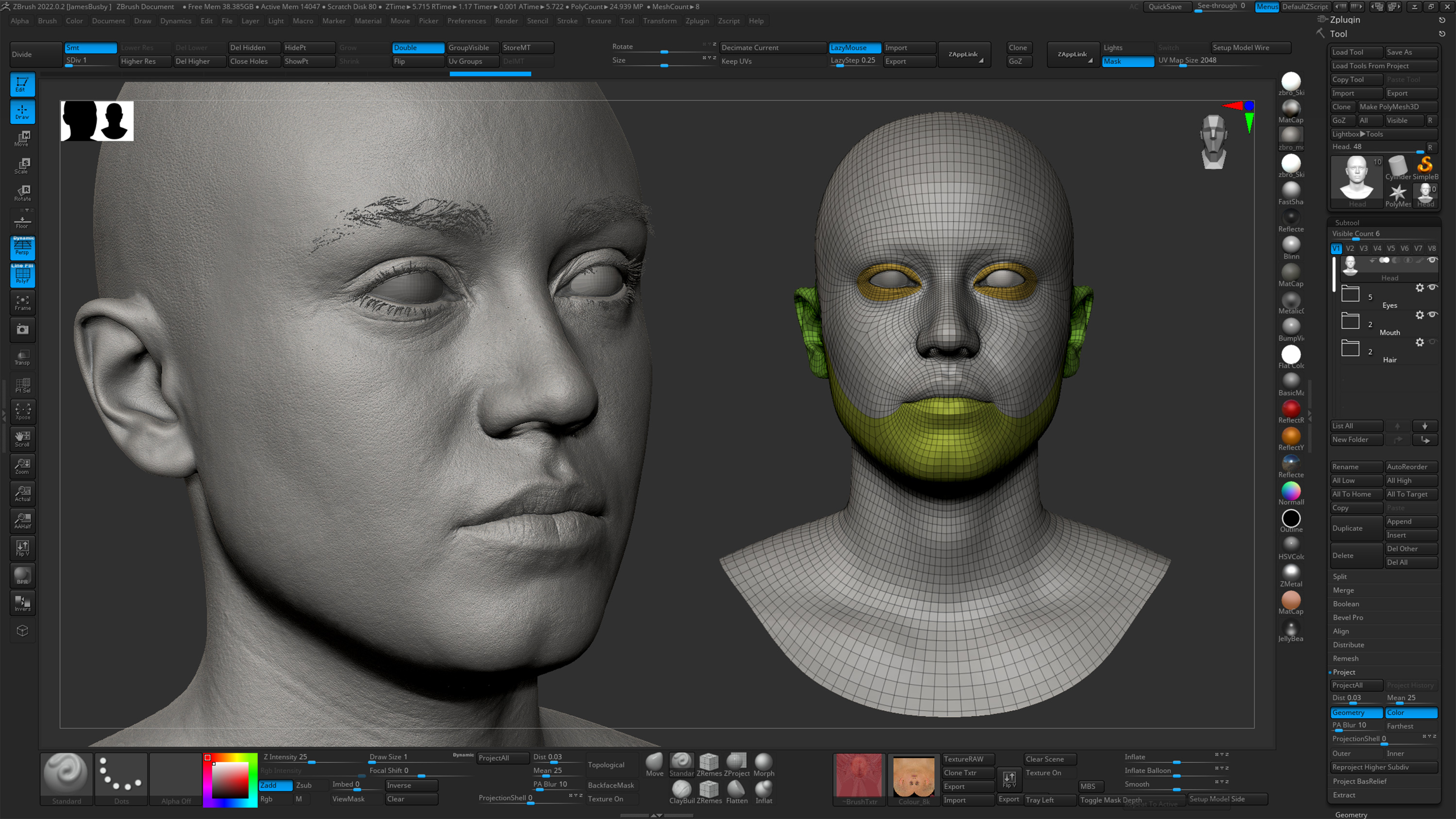 HD Female 3D Head Model 35